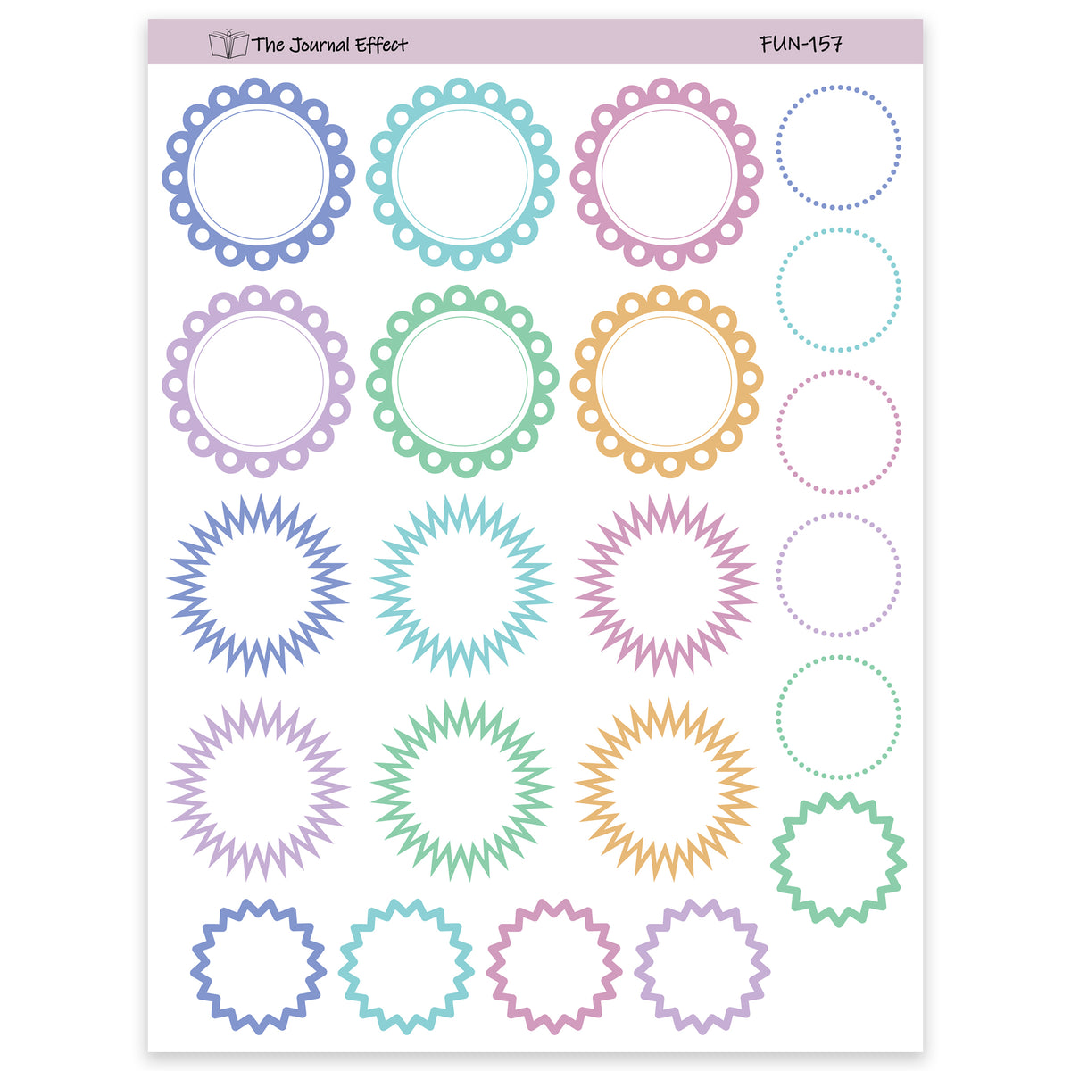 Colorful Framed Mixed Round Labels – The Journal Effect