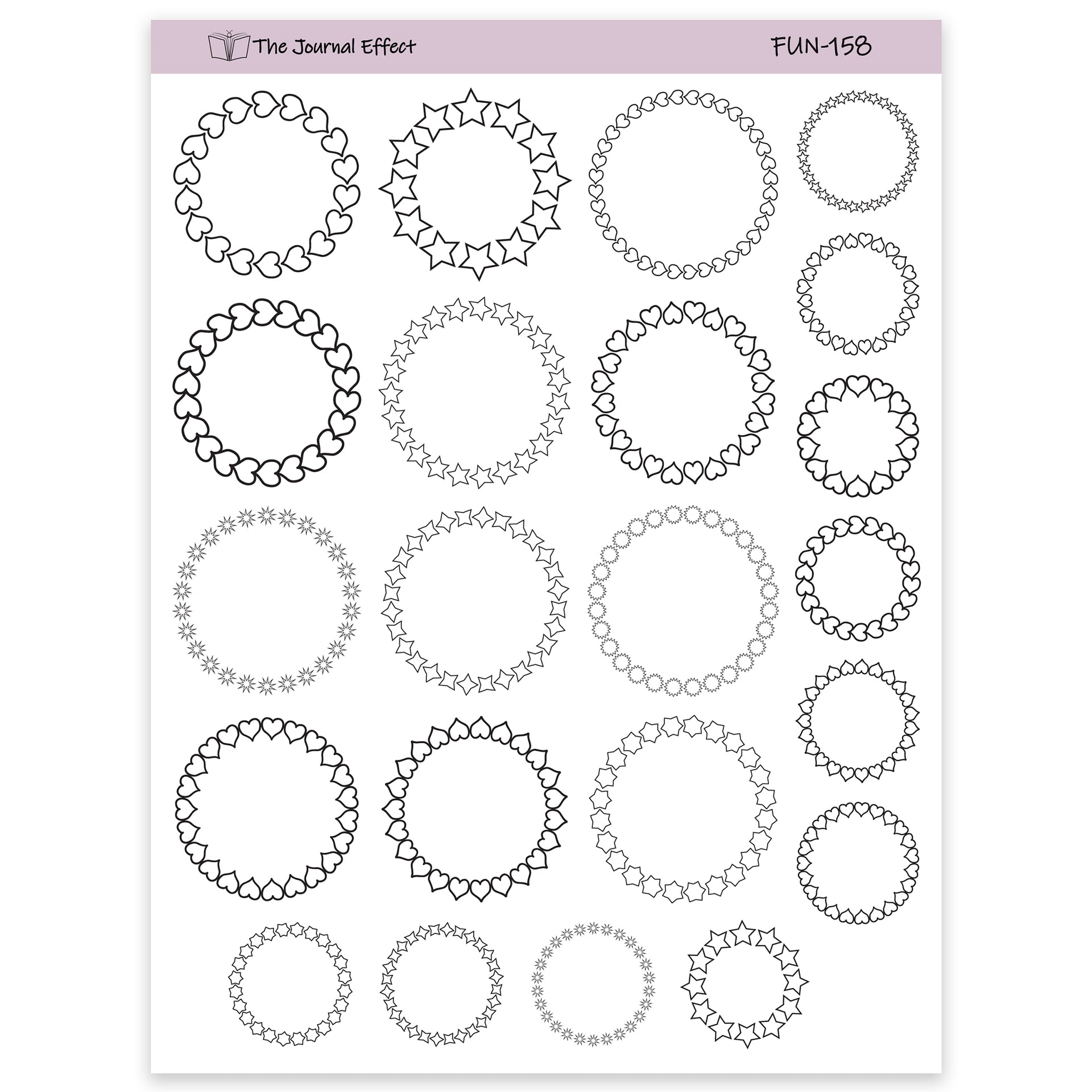 Hearts & Stars Mixed Round Labels – The Journal Effect